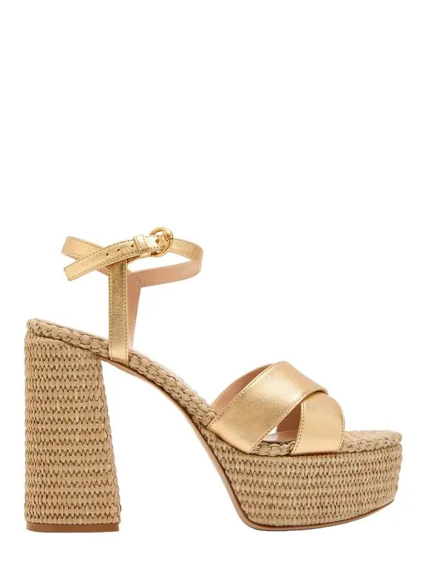 GIANVITO ROSSI Bebe 125 Platform Sandals - Gold