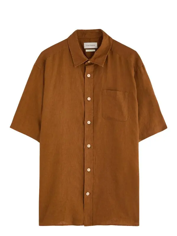 Oliver Spencer Atlanta Linen Shirt - Orange