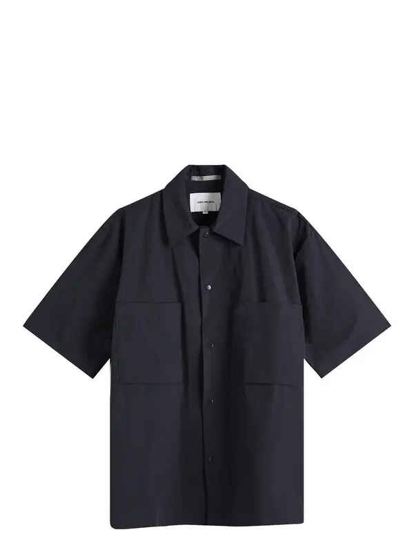 Norse Projects Hermann Travel Light Short Sleeve Shirt - Dark Navy