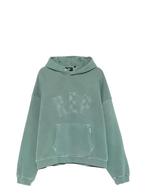 REPRESENT Logo-appliqué Hoodie - Green