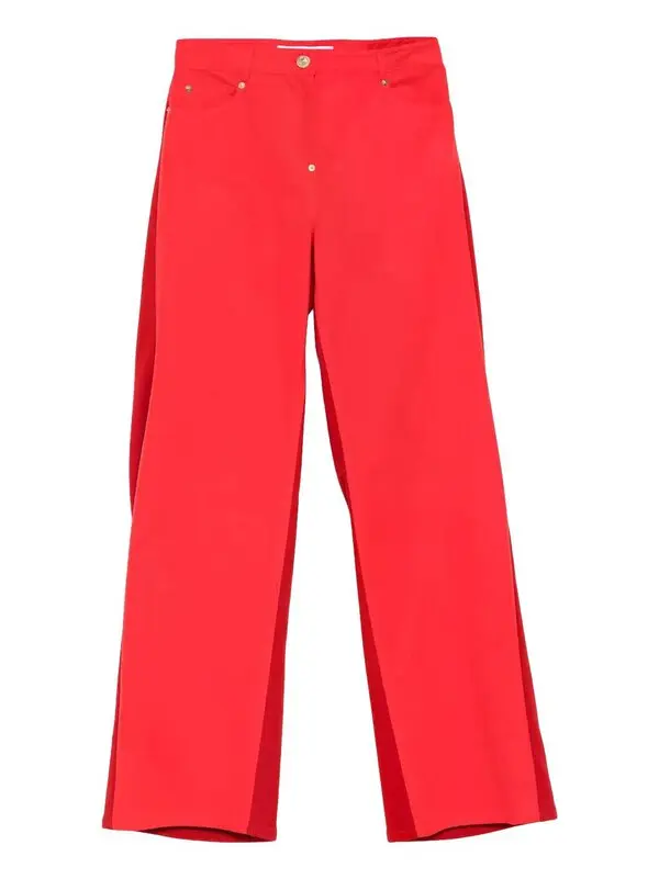 PUSHBUTTON Cotton Tapered Trousers - Red