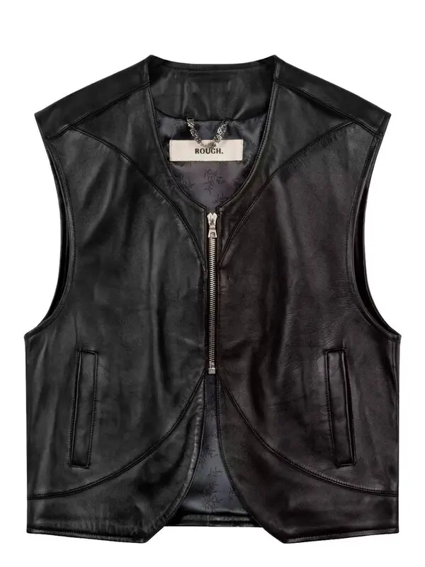 ROUGH. Leather Vest - Black