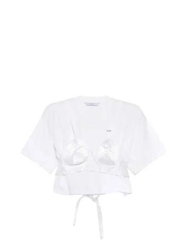 PUSHBUTTON Bra Point Cropped Top - White