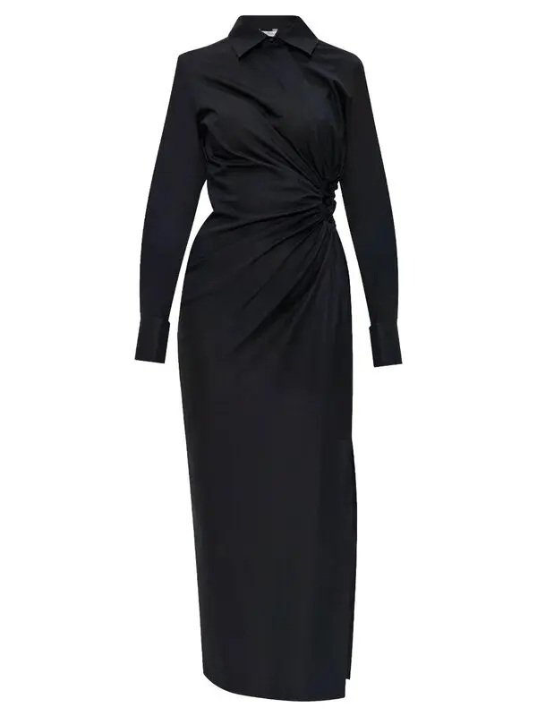 Max Mara Draped Detailing Midi Dress - Black