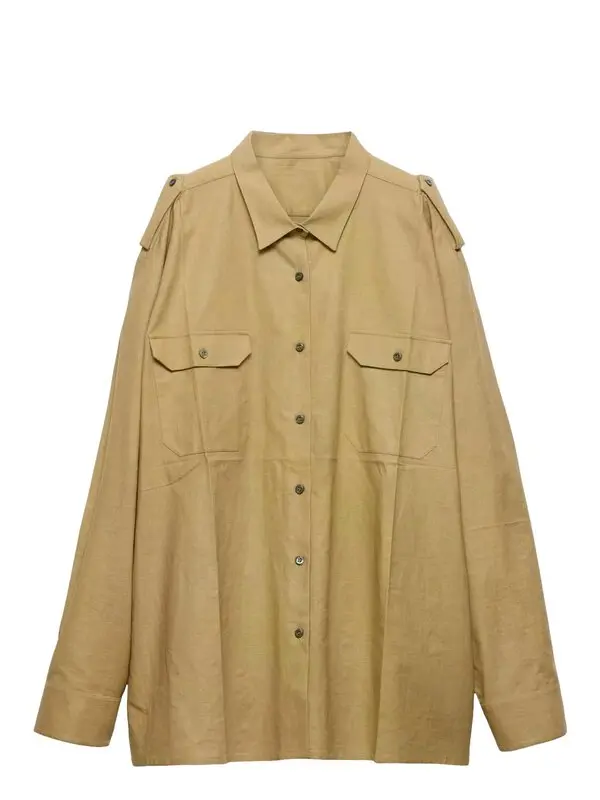 Prada Oversized Cotton Shirt - Neutrals
