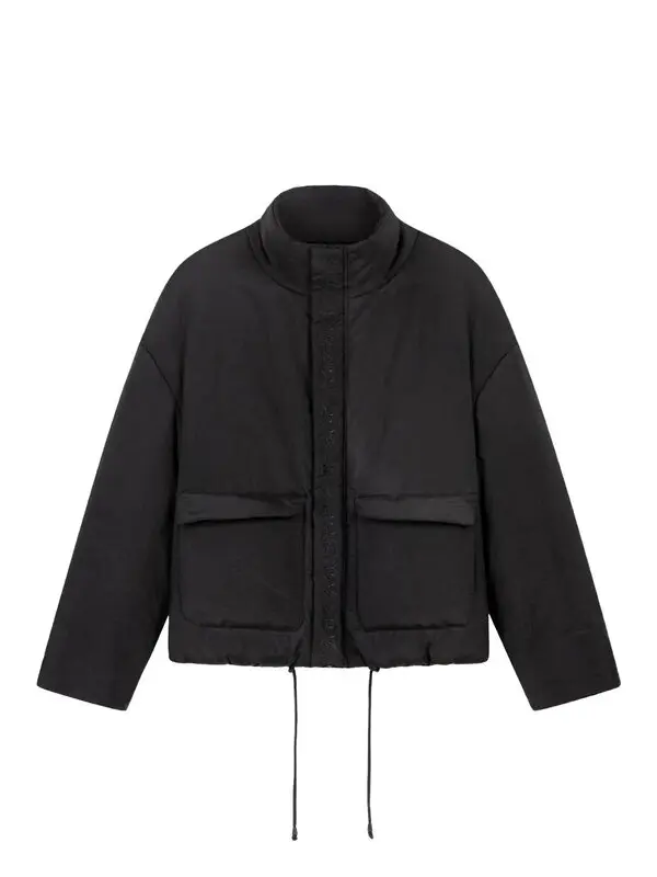 ROUGH. Embroidered Puffer Jacket - Black
