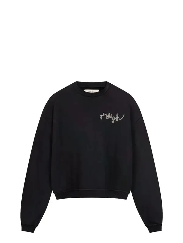ROUGH. Logo-embroidered Sweatshirt - Black
