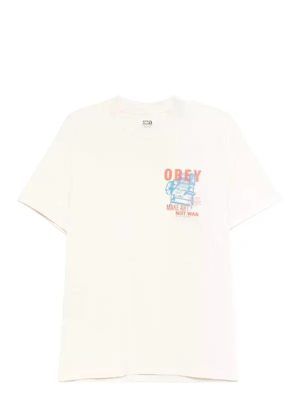 Obey Logo-print T-shirt - Neutrals