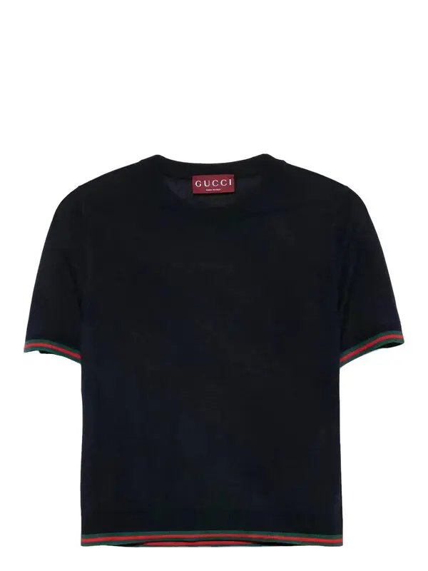Gucci Fine-knit T-shirt - Blue