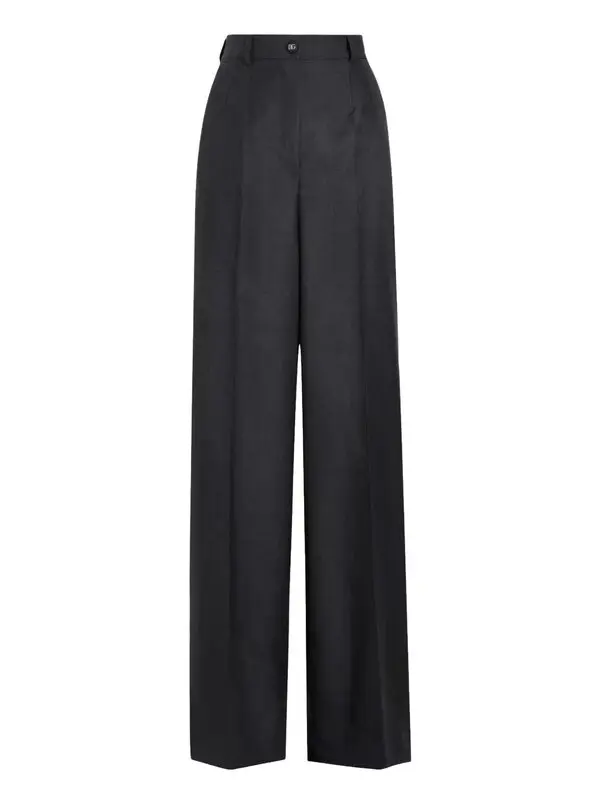 Dolce & Gabbana Virgin Wool Palazzo Trousers - Grey