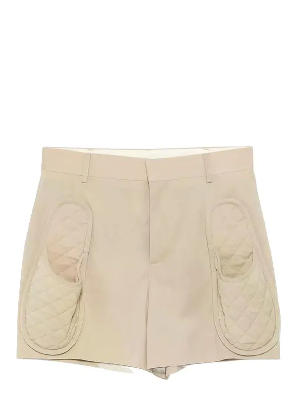 Moschino Wool Quilted-pocket Shorts - Neutrals