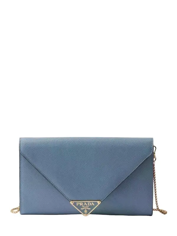 Prada Saffiano Leather Mini Clutch - Blue