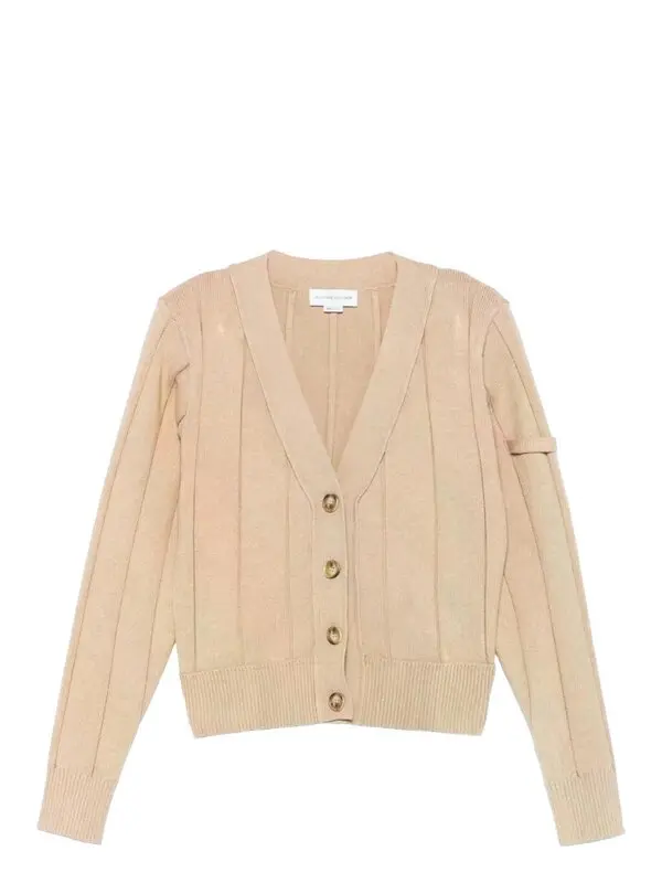 Victoria Beckham Wide-ribbed Cardigan - Beige