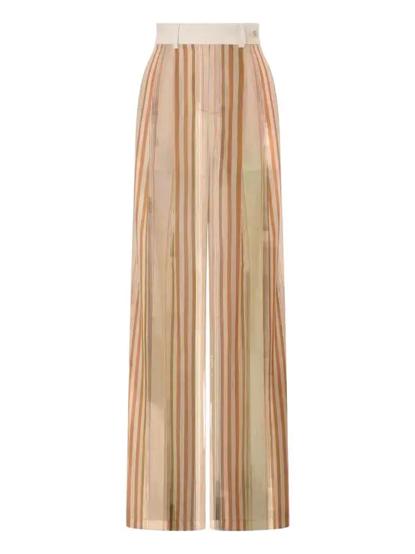 Alberta Ferretti Striped Palazzo Pants - Neutrals