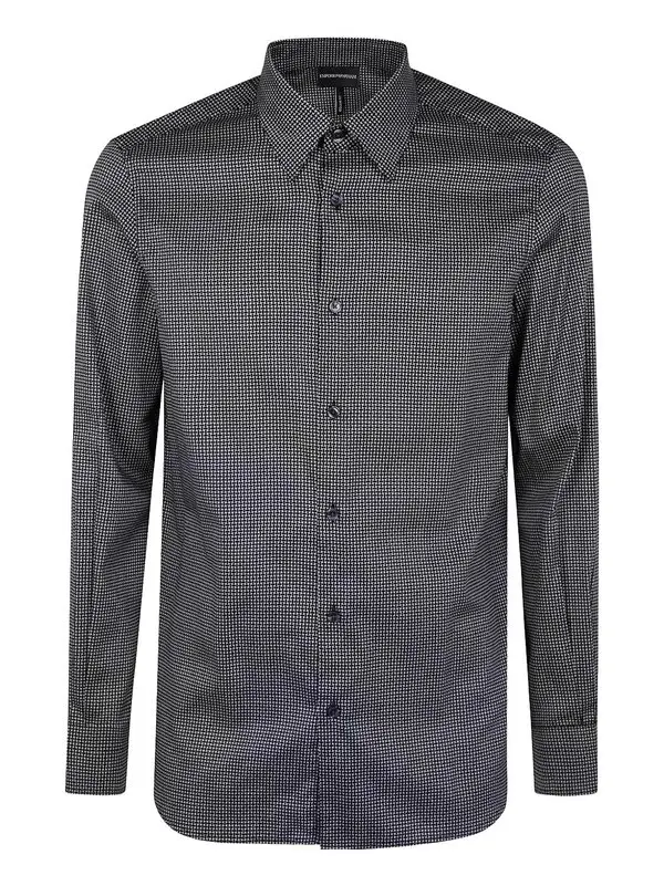 Emporio Armani Geometric-pattern Shirt - Black