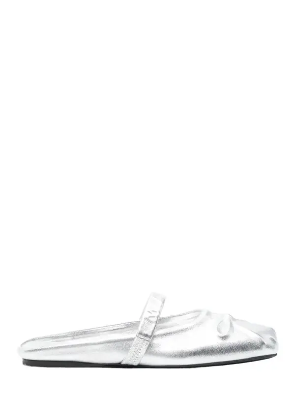 Marni Metallic Effect Slippers - Grey