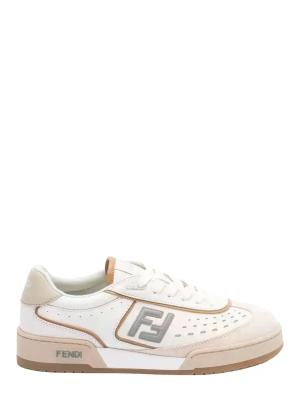 Fendi Match Leather Sneakers - White