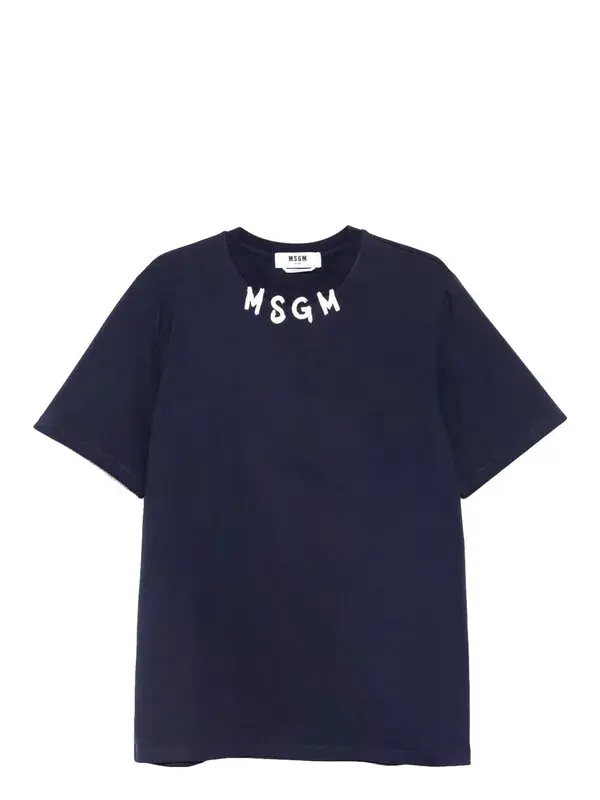 MSGM Logo-print T-shirt - Blue