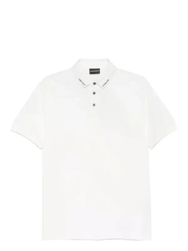 Emporio Armani Embroidered-logo Polo Shirt - White