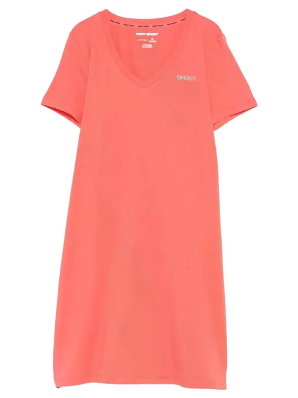 Dkny V-neck Performance Dress - Orange