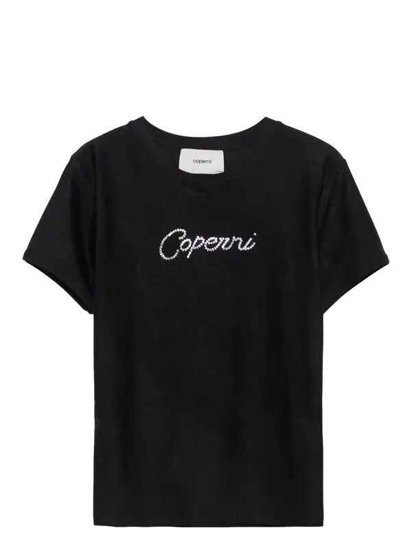 Coperni Crystal Embellished Logo T-shirt - Black