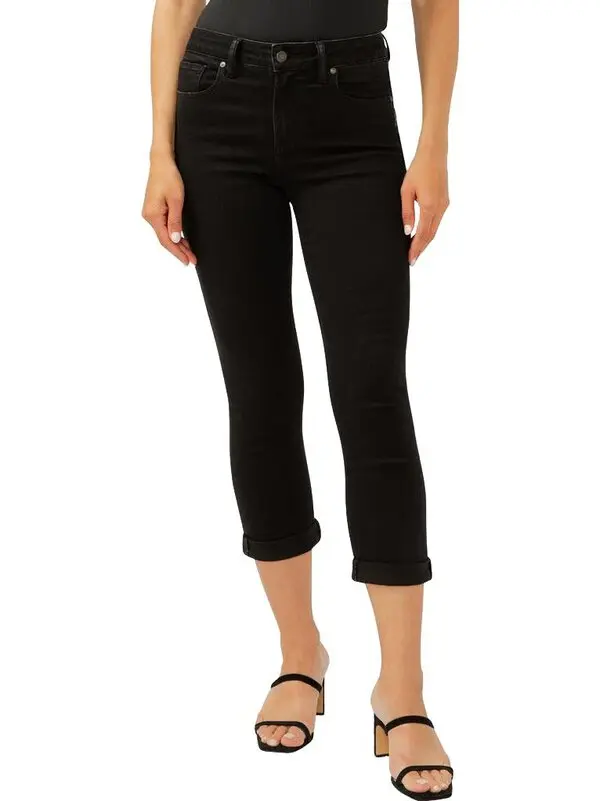 SILVER JEANS CO. Avery Curvy High Waist Capri Jeans - Black