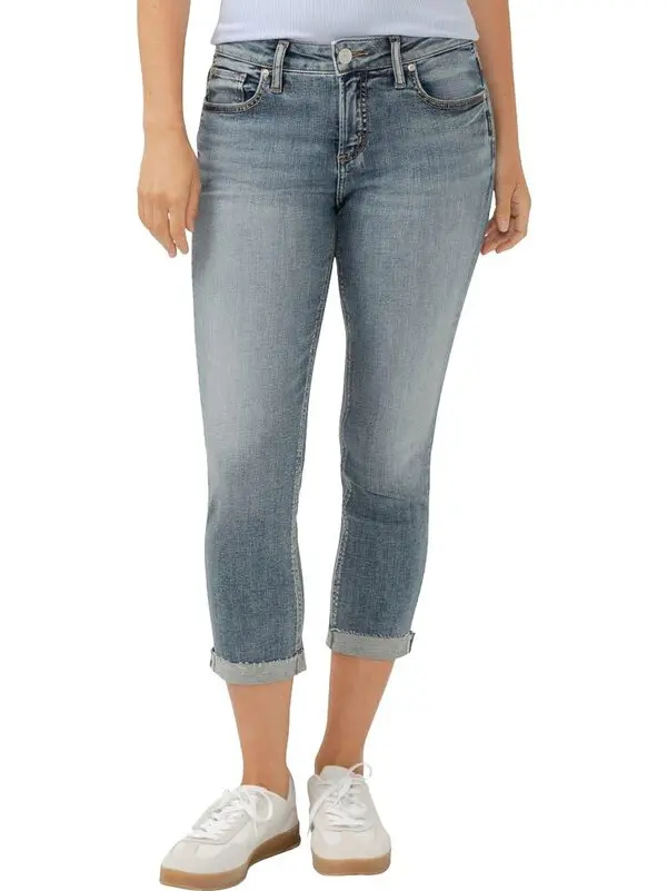 SILVER JEANS CO. Elyse Curvy Mid Rise Capri Jeans - Indigo