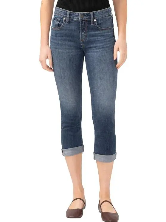 SILVER JEANS CO. Suki Curvy Mid Rise Capri Jeans - Indigo