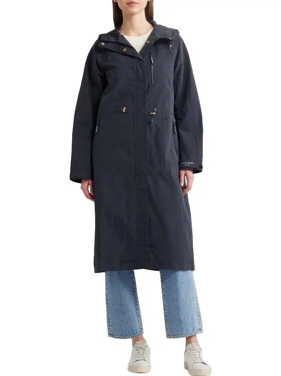 ILSE JACOBSEN Rainvision Waterproof Hooded Long Raincoat - Dark Indigo