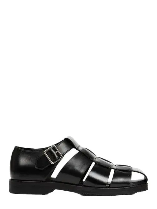 ANTHONY VEER Mariner Fisherman Sandal - Obsidian Black