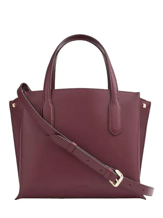 LK BENNETT Lola Leather Tote - Maroon