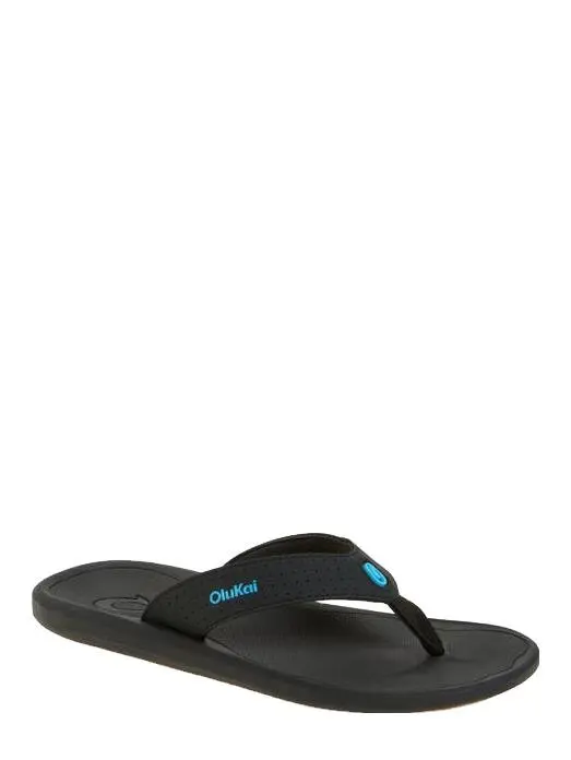 Olukai Ki Flip Flop - Lava Rock / Bold Blue
