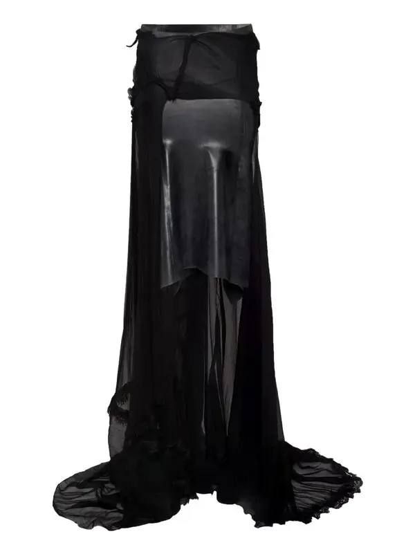 Dsquared2 Asymmetric Maxi Skirt - Black