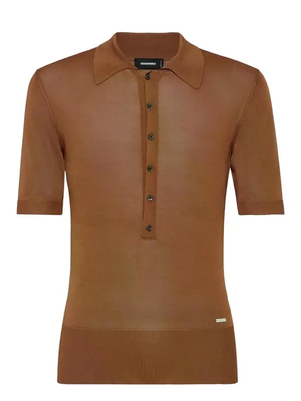 Dsquared2 Logo-plaque Polo Shirt - Brown