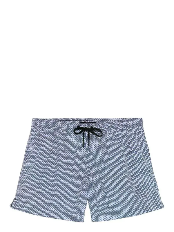 Tagliatore Geometric-print Swim Shorts - Blue