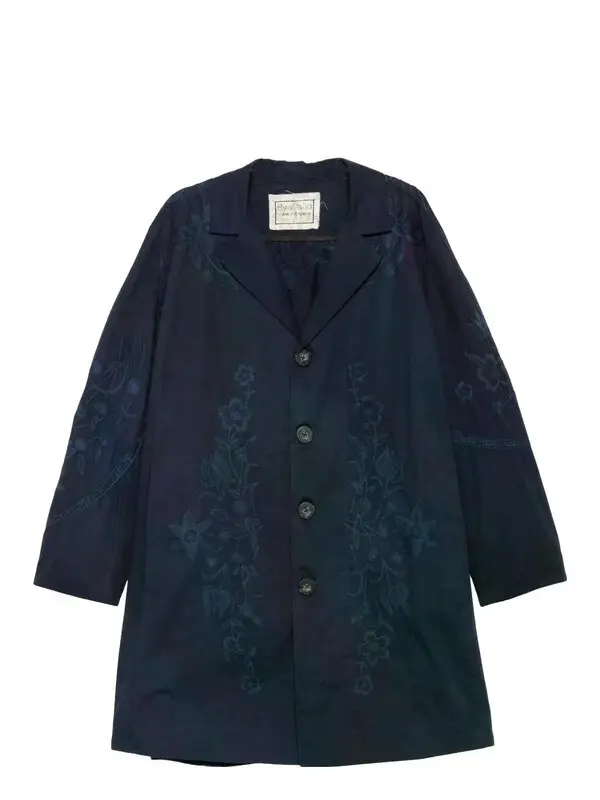 By Walid Embroidered Cotton Coat - Blue