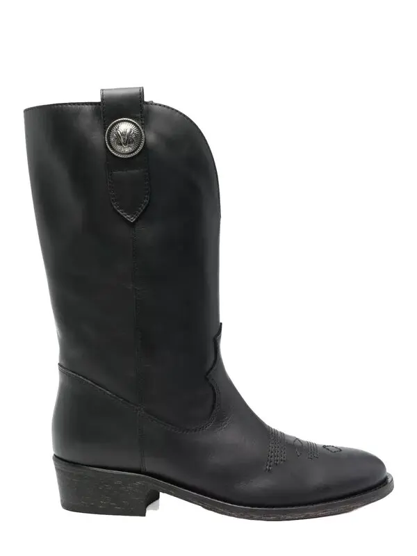 VIA ROMA 15 Leather Boots - Black