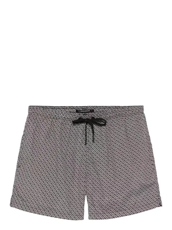 Tagliatore Geometric-print Swim Shorts - Black
