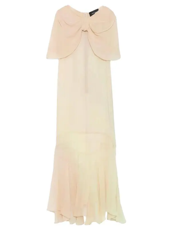 Simone Rocha Sheer Bow-detailed Midi Dress - Neutrals