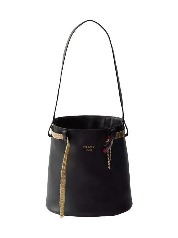 Prada Bucket Bag With Shoulder Strap - Black