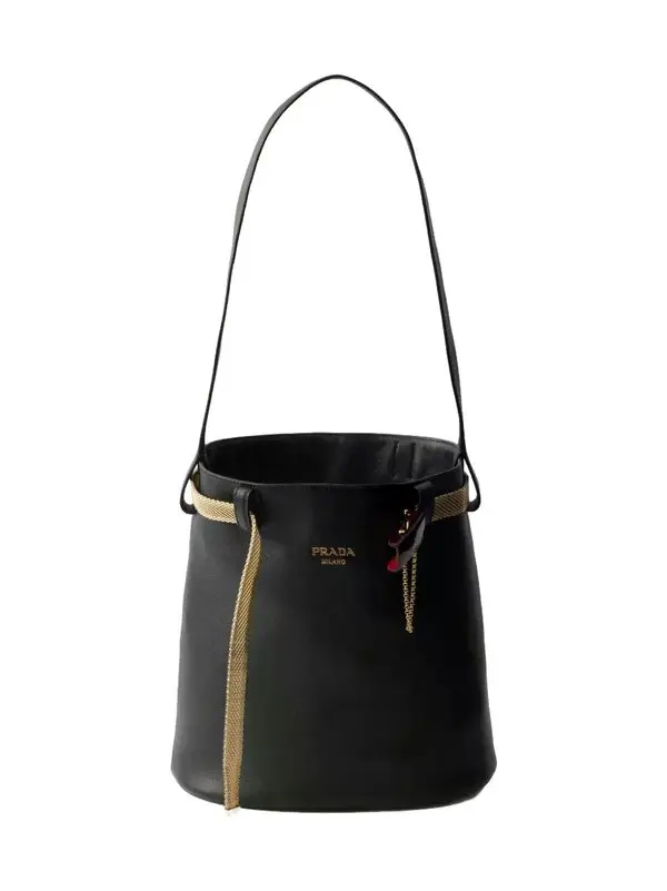 Prada Bucket Bag With Shoulder Strap - Black