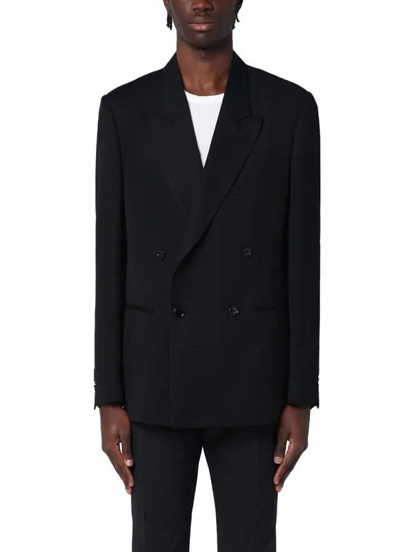 LARDINI Double-breasted Jacket - Black