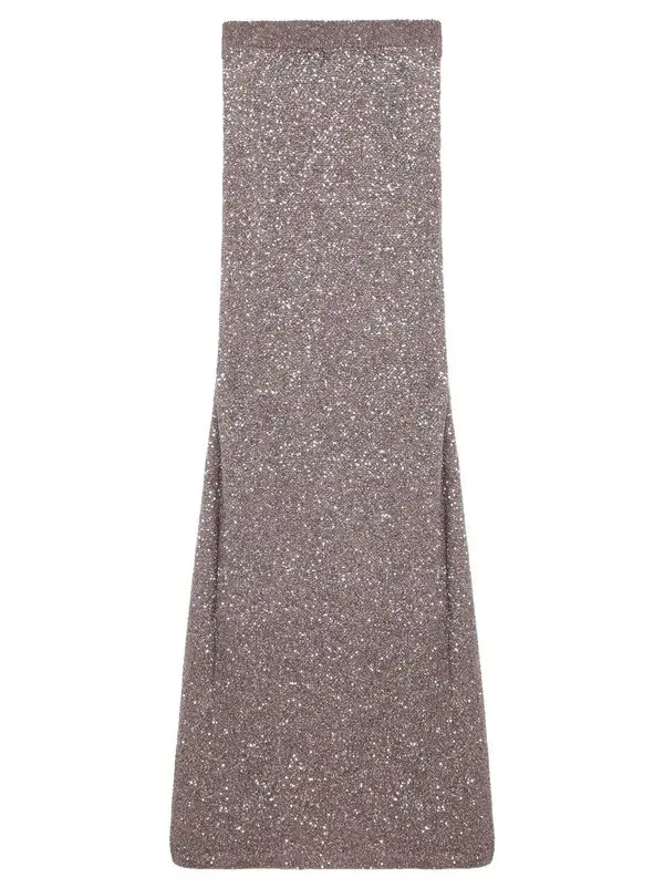 Balenciaga Sequined Maxi Skirt - Brown