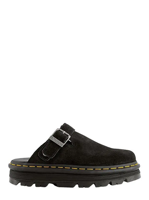 Dr. Martens Zebzag Platform Suede Mules - Black Suede