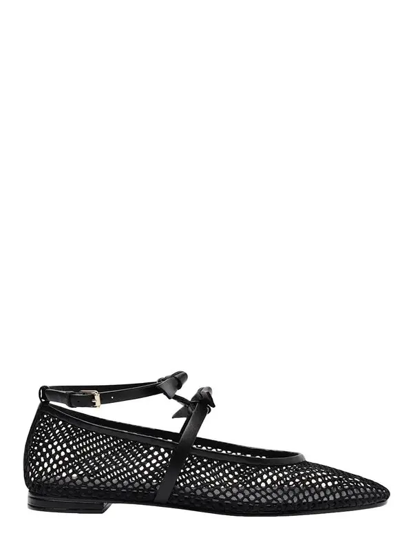 ALEXANDRE BIRMAN Slim Clarita Fishnet Ballerina Flats - Black