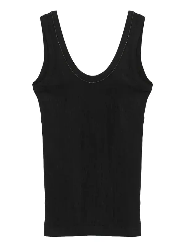 Brunello Cucinelli Ribbed Tank Top - Black