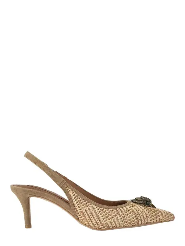Kurt Geiger Belgravia Eagle-plaque Slingback Pumps - Neutrals