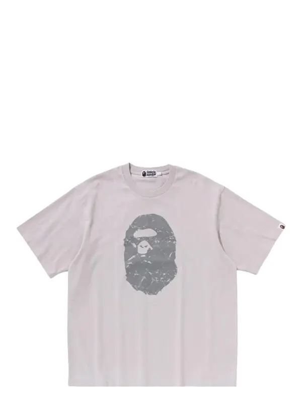 A BATHING APE Heavy Washed Ape Head Relaxed Fit Tee Shirt - Gray