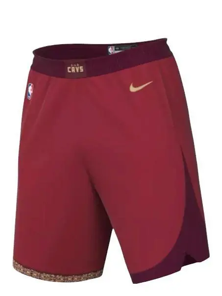 Nike Nba Cleveland Cavaliers City Edition Swingman Shorts - Bright Crimson/gold