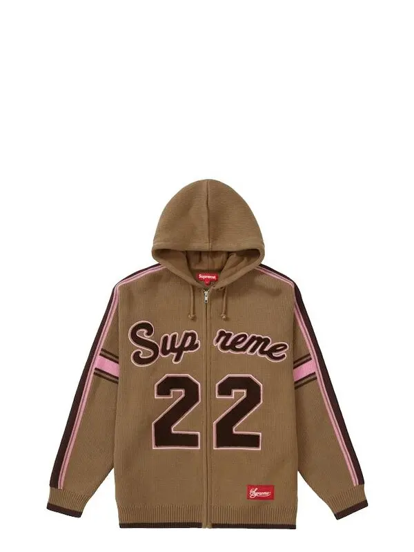 Supreme Sport Zip Up Hooded Sweater - Light Brown